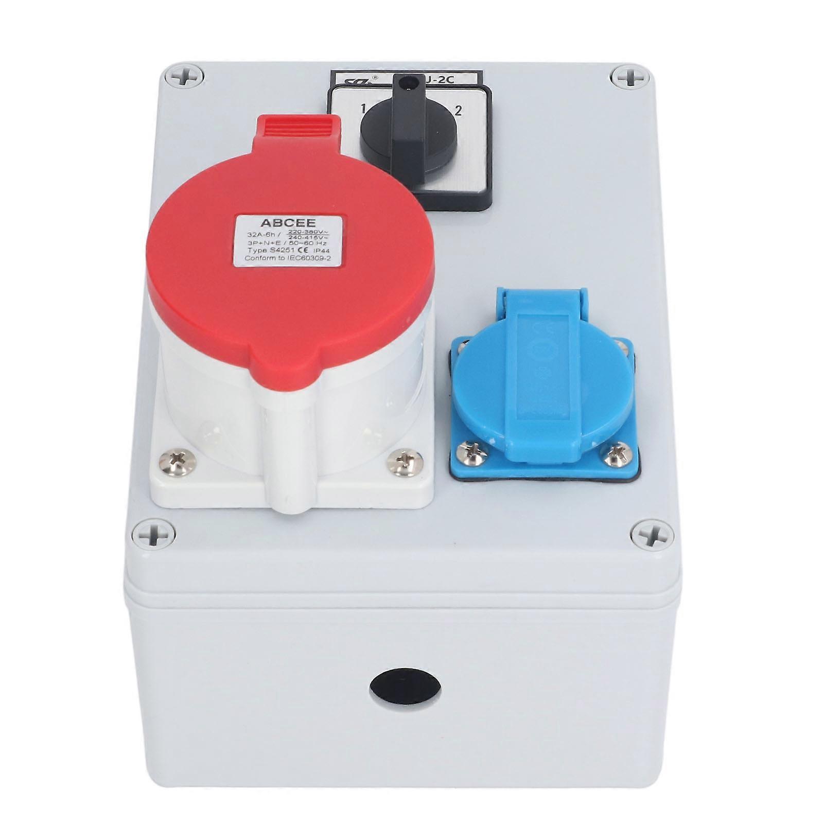 CEE Wall Socket Power Distributor Box 5P 32A 16A Main Switch IP44 ...