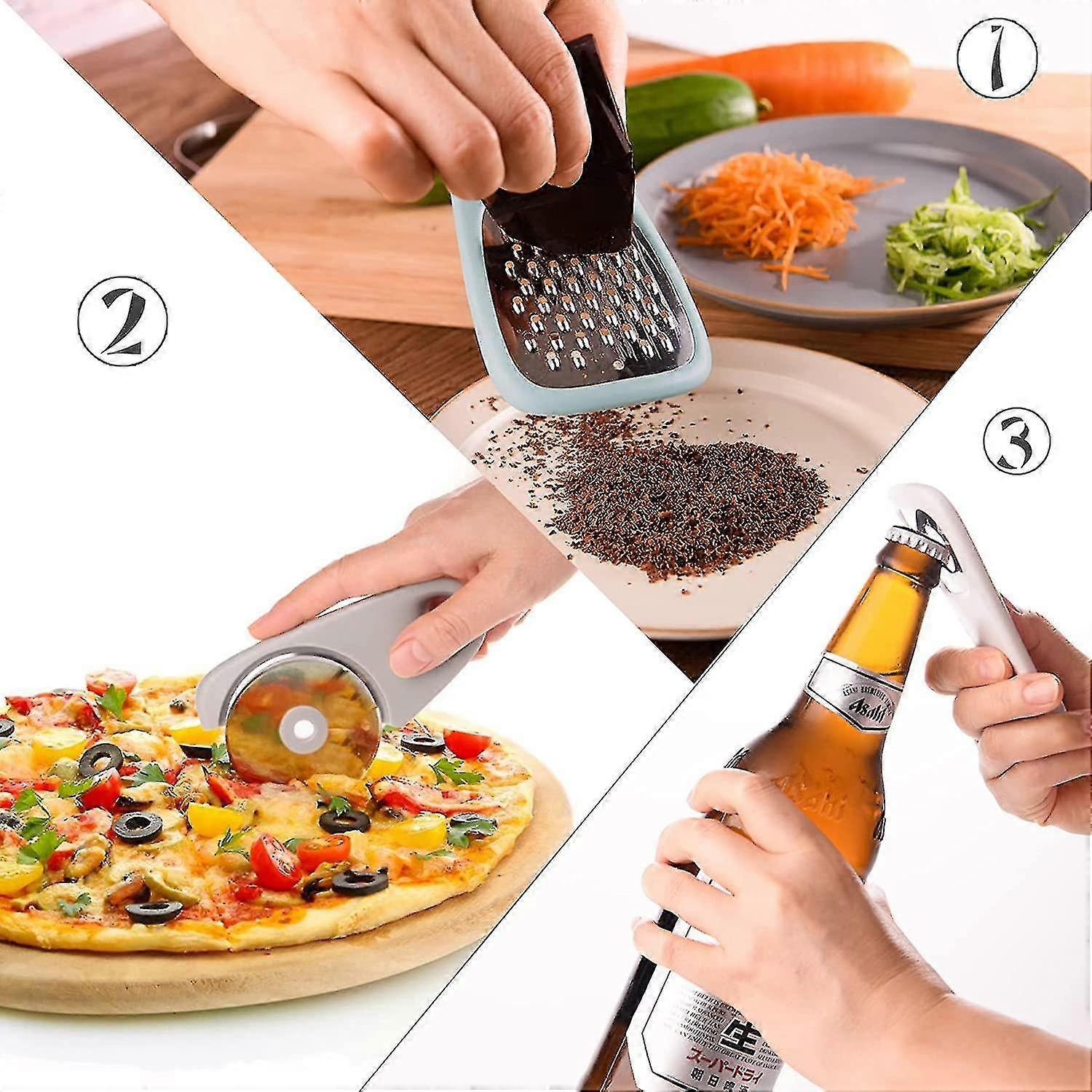 Kitchen Gad Set 5 Pieces, Space Saving Cooking Tools Cheese Grater ...