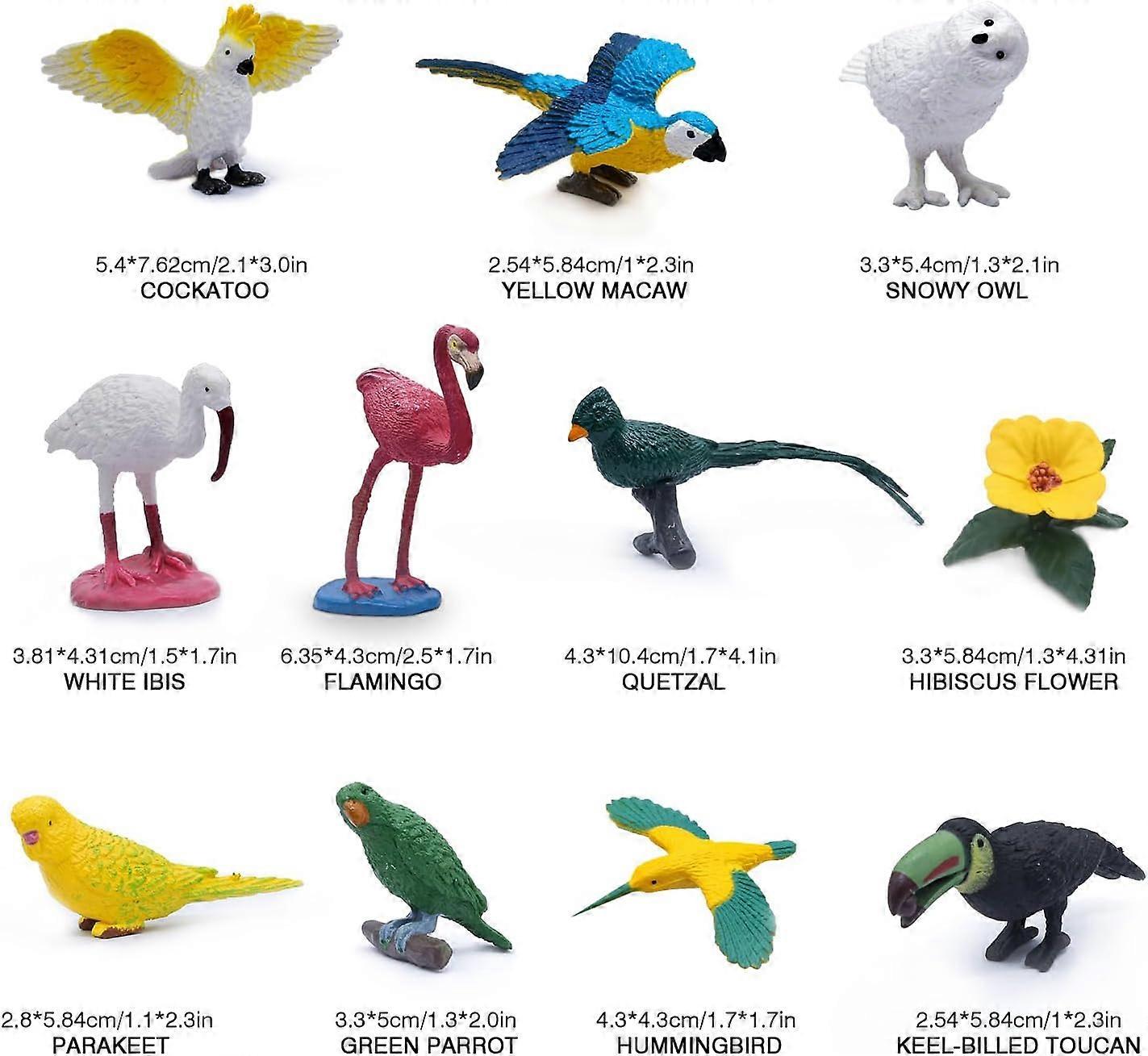 SBSG SIENON 10Pack Mini Birds Figures, Realistic Plastic Bird Figurines ...