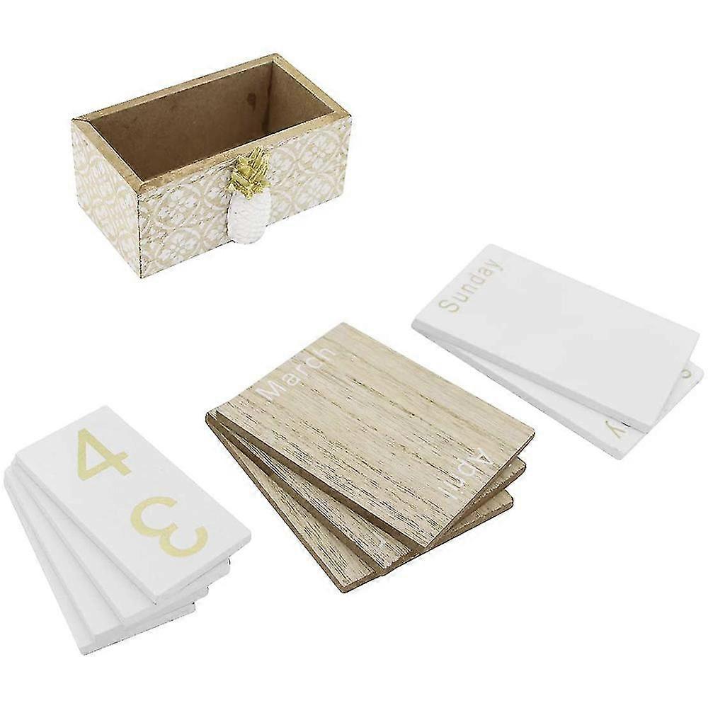 Wooden Flip Desk Blocks Calendar,perpetual Plank/table Calendar Display ...