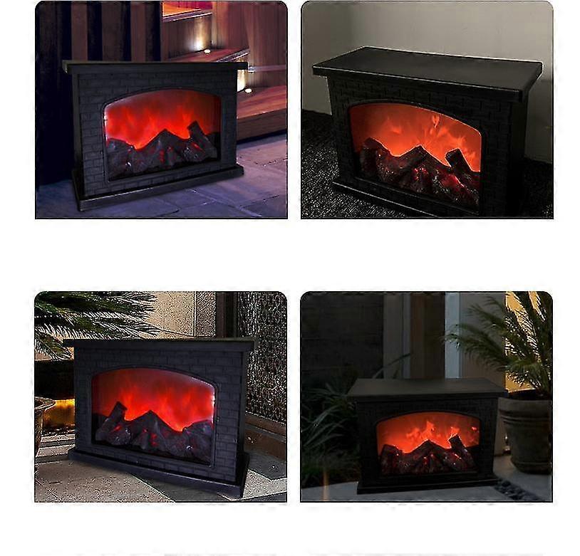 Fireplace Lamp LED Flame Effect Log Fire Place Ornaments Home Decor ...