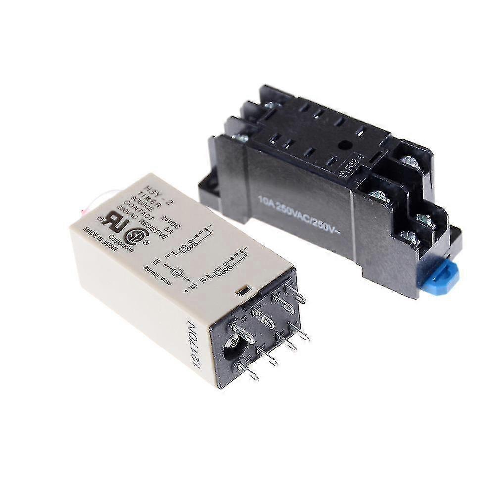 Dc 24v H3y-2 Power On Time Relay Delay Timer 0-60 Second Dpdt Base ...