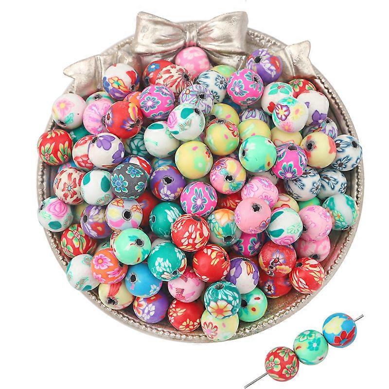10mm Beads for Crafting 20pcs Large Beads for Jewelry Making Round Clay ...
