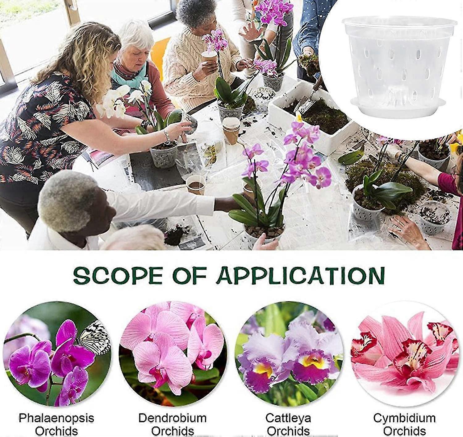 5 Pack Orchid Pots 5 Inch Clear Orchid Pots With Holes And Saucers ...