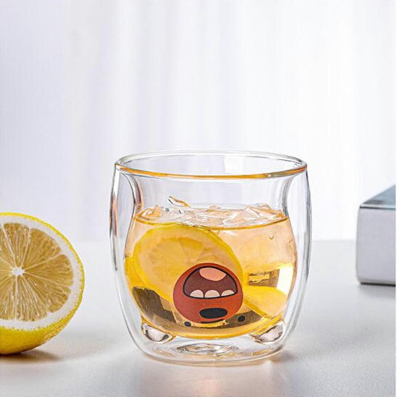 Dubbel vägg glas mugg kopp jul anti-skållning söt kreativ tecknad kaffe ...