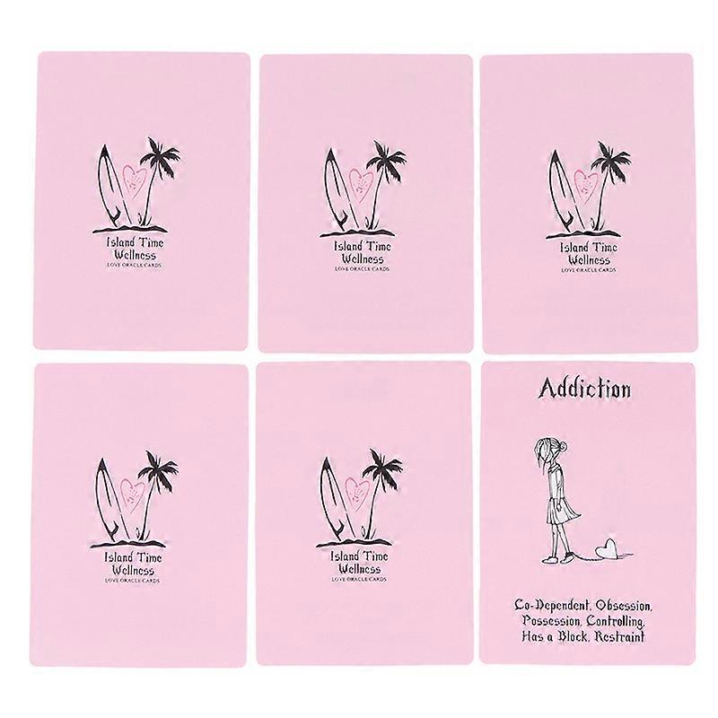 54Pcs Pink Wellness Love Oracle Card Tarot Prophecy Divination Family ...