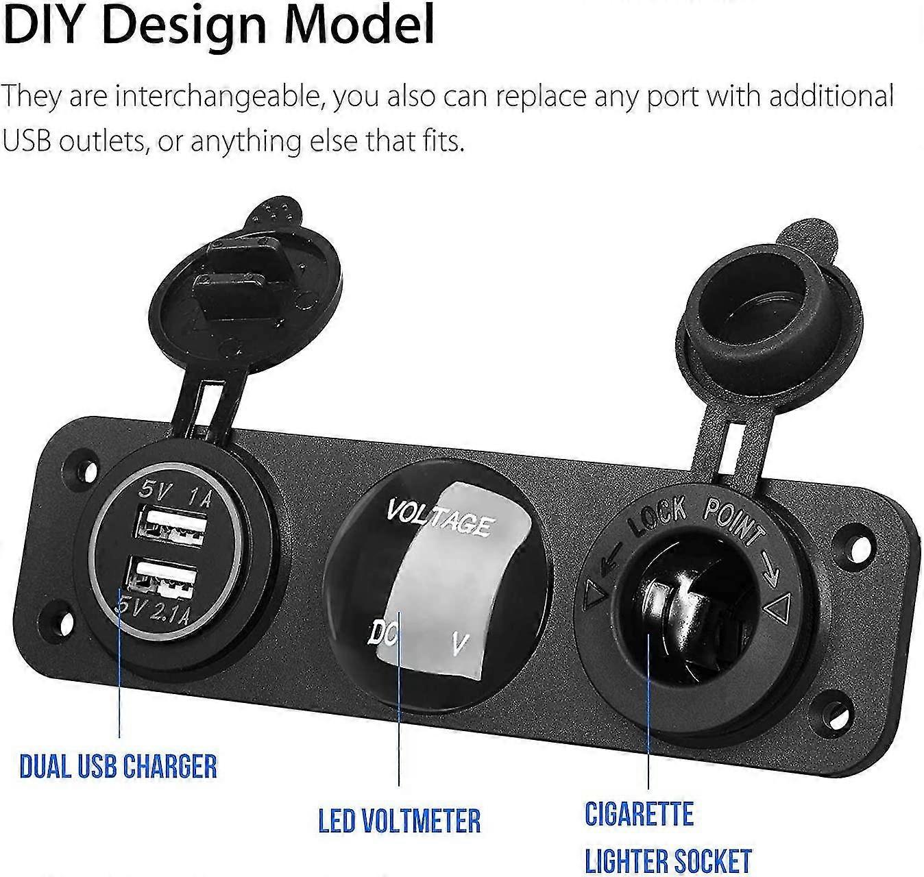Charger Socket Panel for Truck Car Marine Boat RV | Fruugo UK