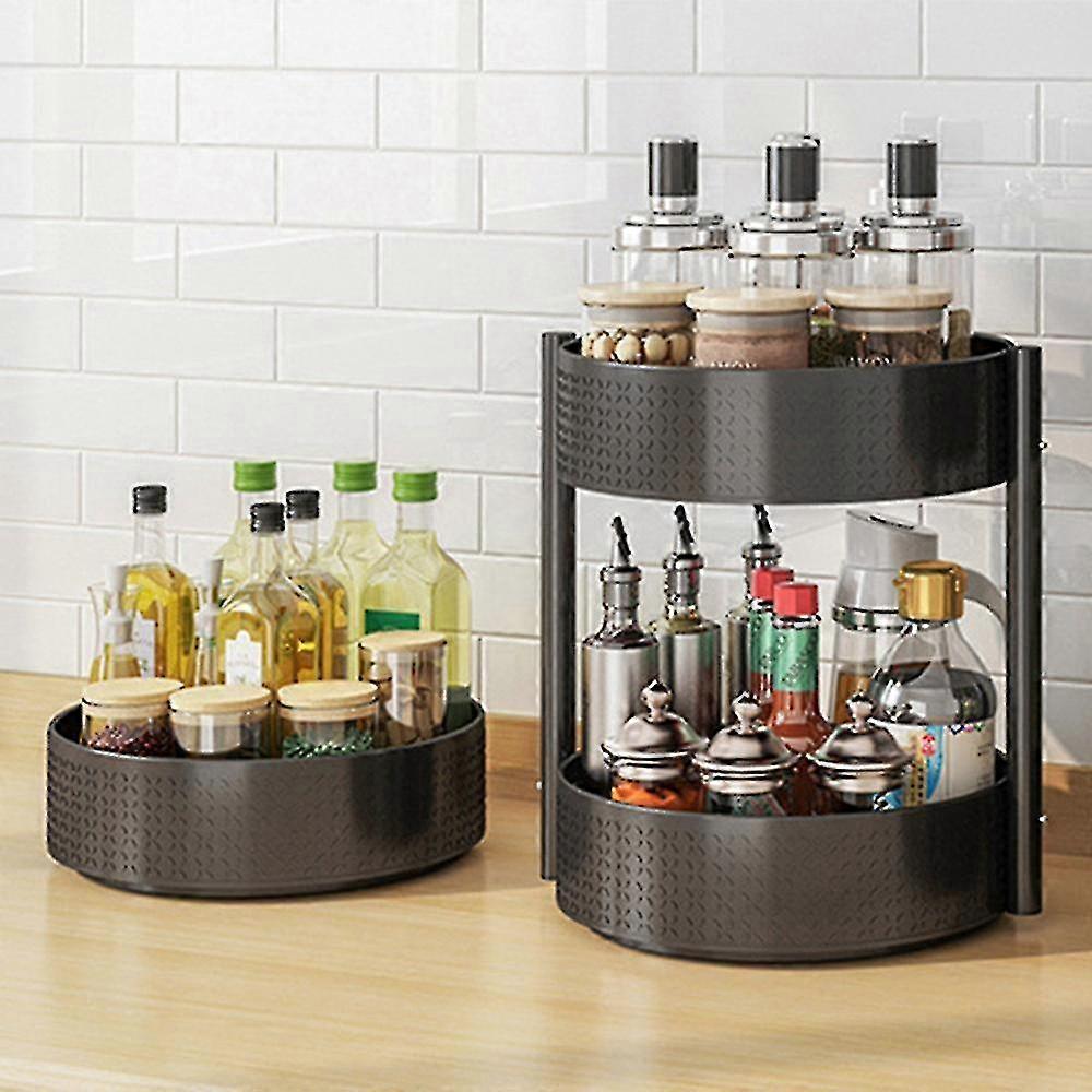 Kitchen condiment storage rack can rotate the countertop corner to put ...