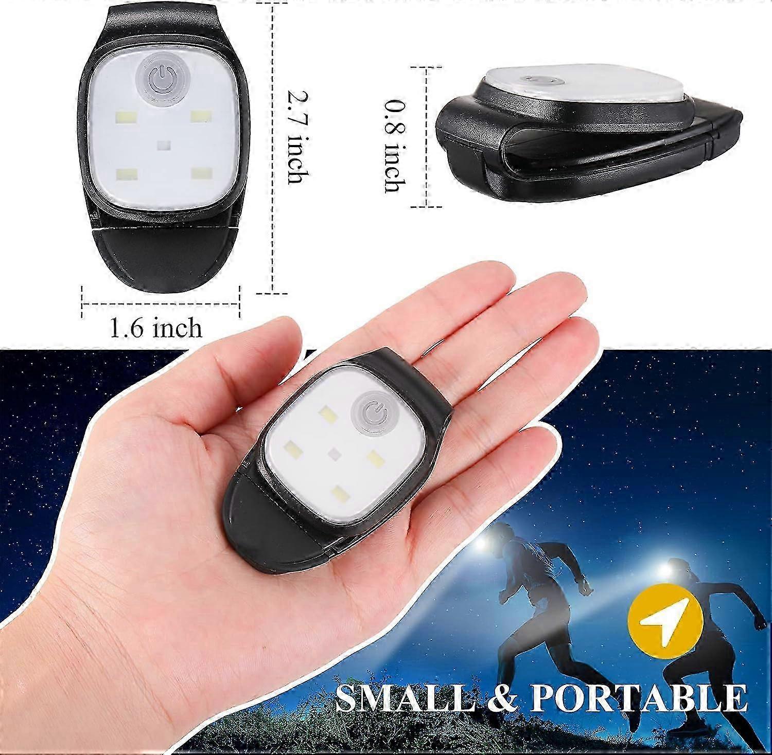 2-Pack USB Rechargeable Clip-On Running Lights, Reflective LED Safety ...