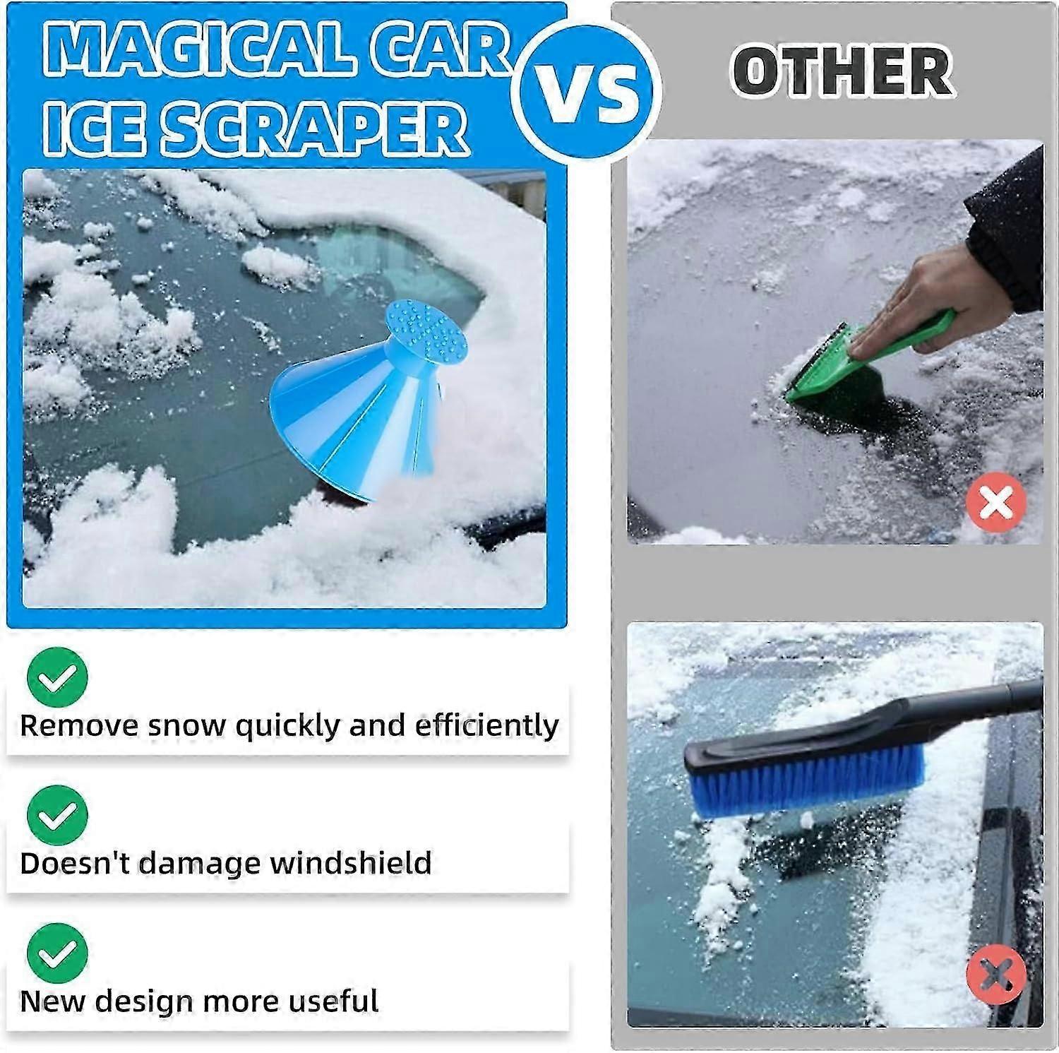 Ice Scrapers for Car Windshield, 4 Pack Magical Car Ice Scraper,Snow ...