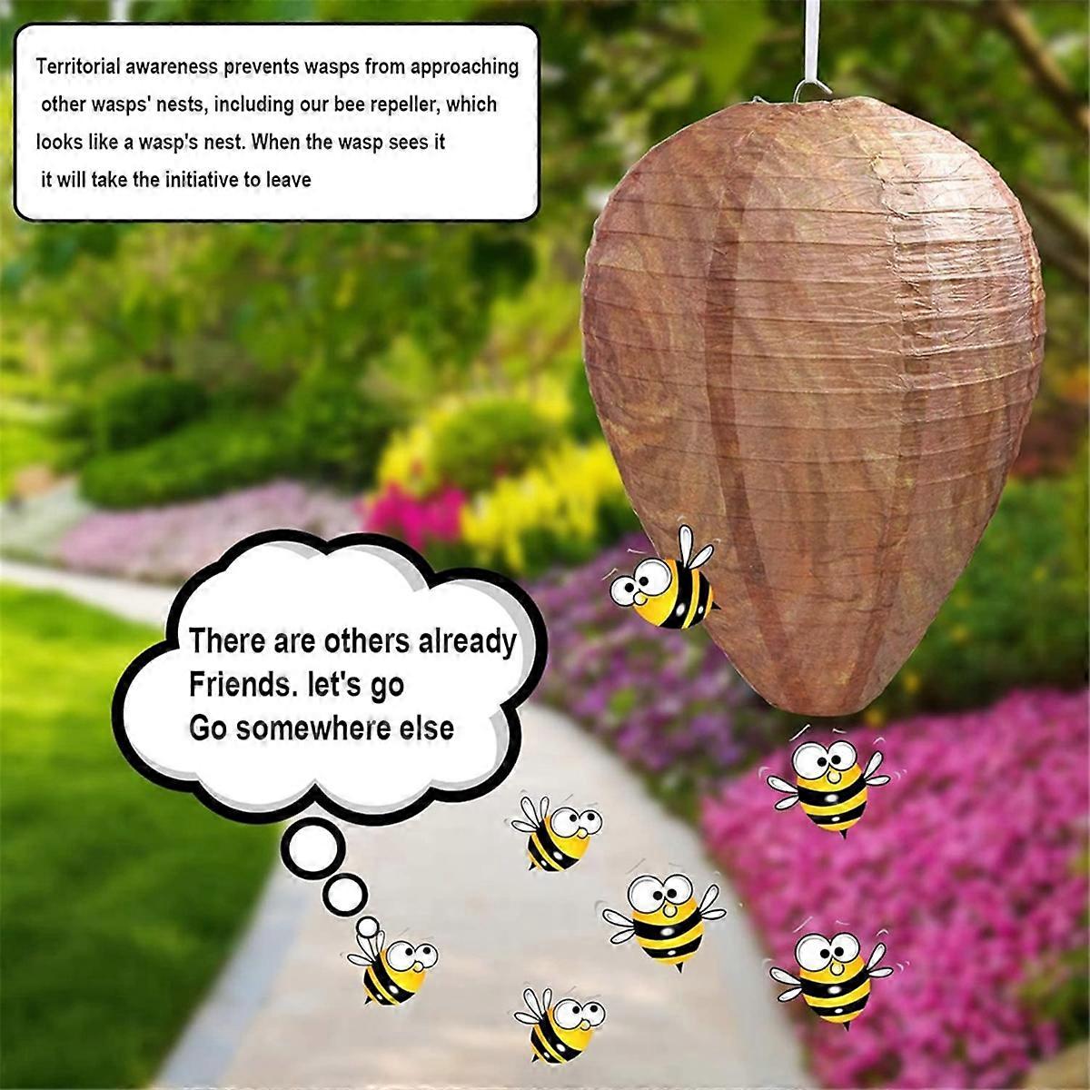 10 Pack Paper Wasp Nest Decoy Hanging Wasp Deterrent Nest Repellent for ...