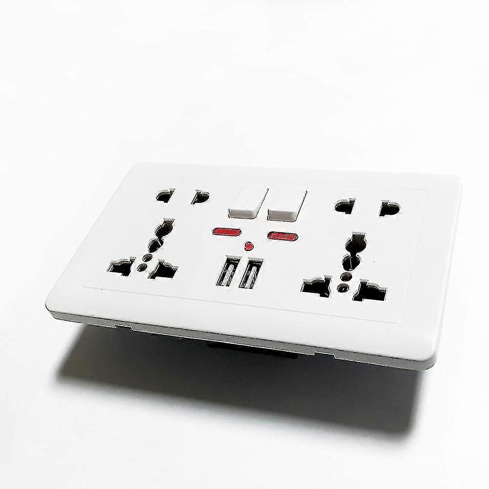 Universal white wall socket with LED indicator and 5 holes | Fruugo UK