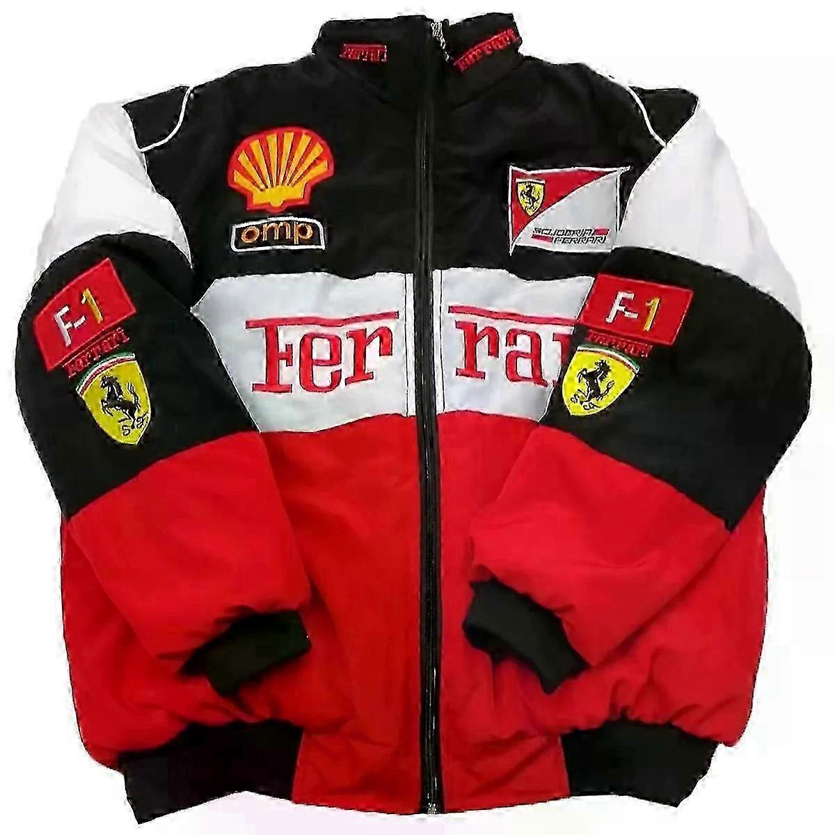 Red Black Embroidery Racing Jacket for Men, F1 Team Style Cool Jacket ...