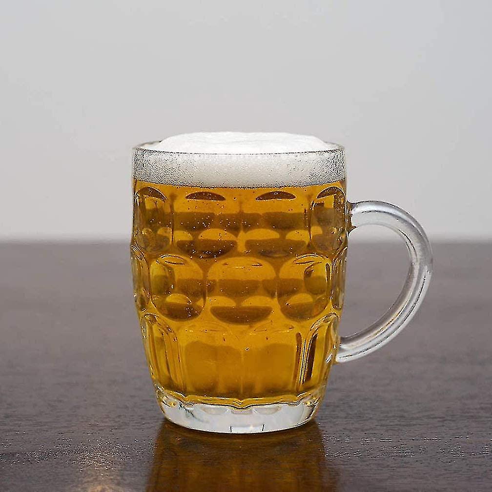 Glass Dimpled Stein Beer Mug With Large Handle - 18 Oz. , Dishwasher S ...