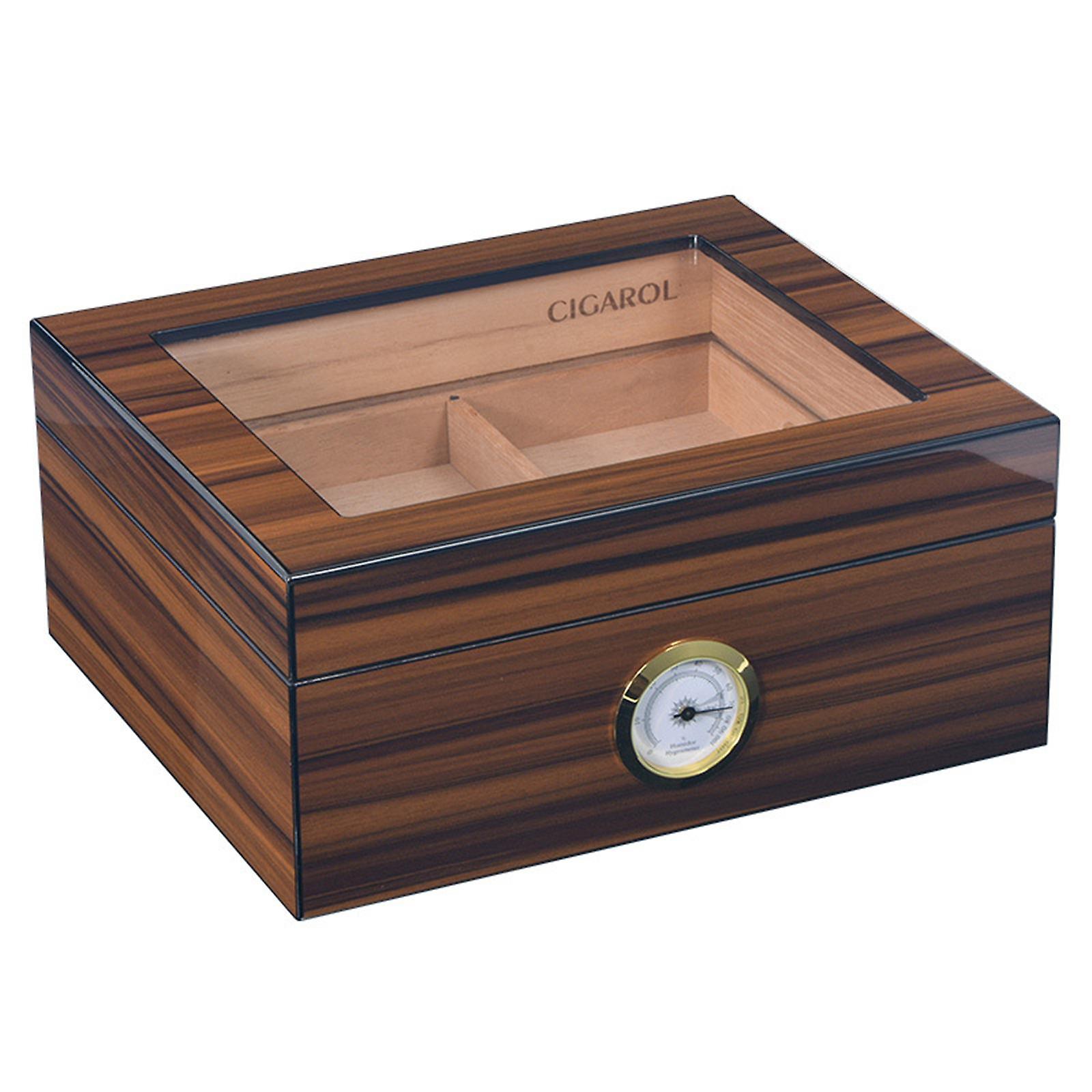 Cigar Box Humidor Humidifier Hygrometer Cedar Wood Case Travel Storage ...