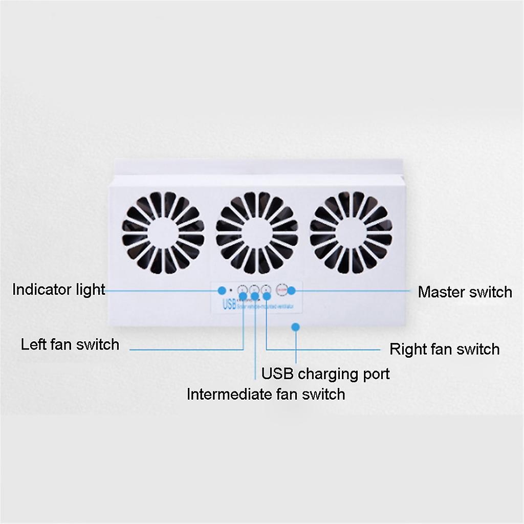 Solar Powered Fan Window Exhaust Fan Air Circulation Cooler Radiator ...