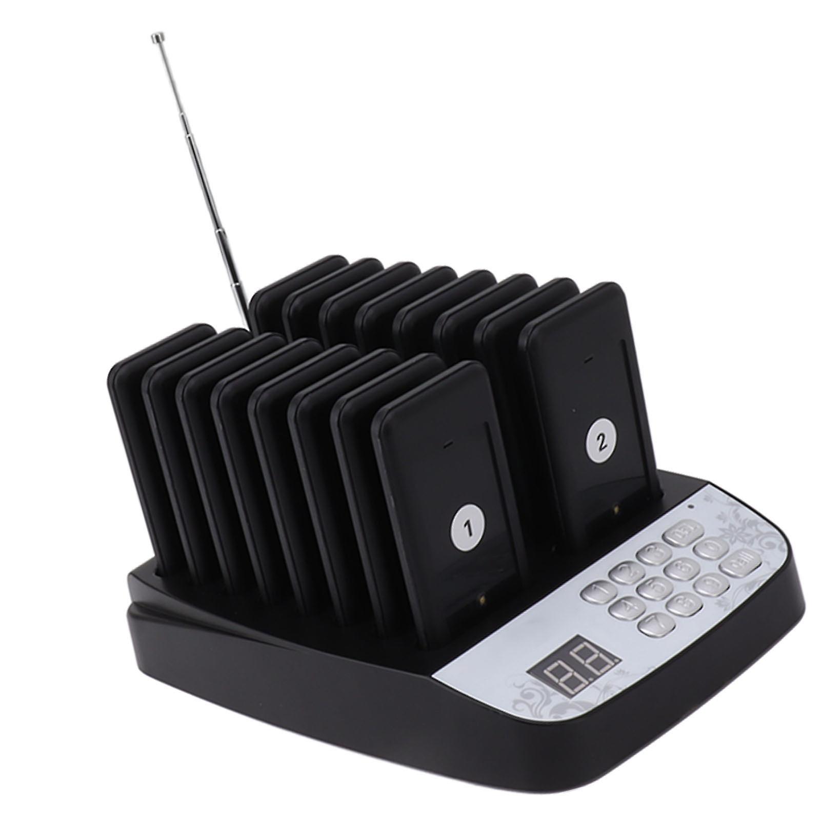 Black 16 Pieces Distancing Keeping Pagers Restaurant Pager System with ...