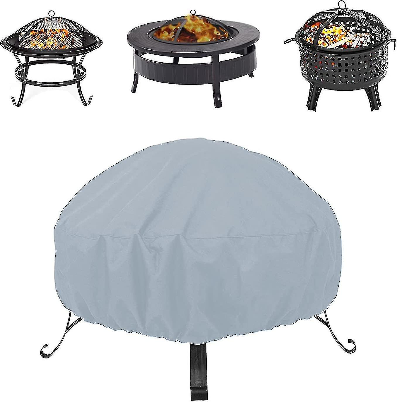 Round Fire Pit Cover, Waterproof Reusable Fire Pit Cover Tarp Fire Pit ...