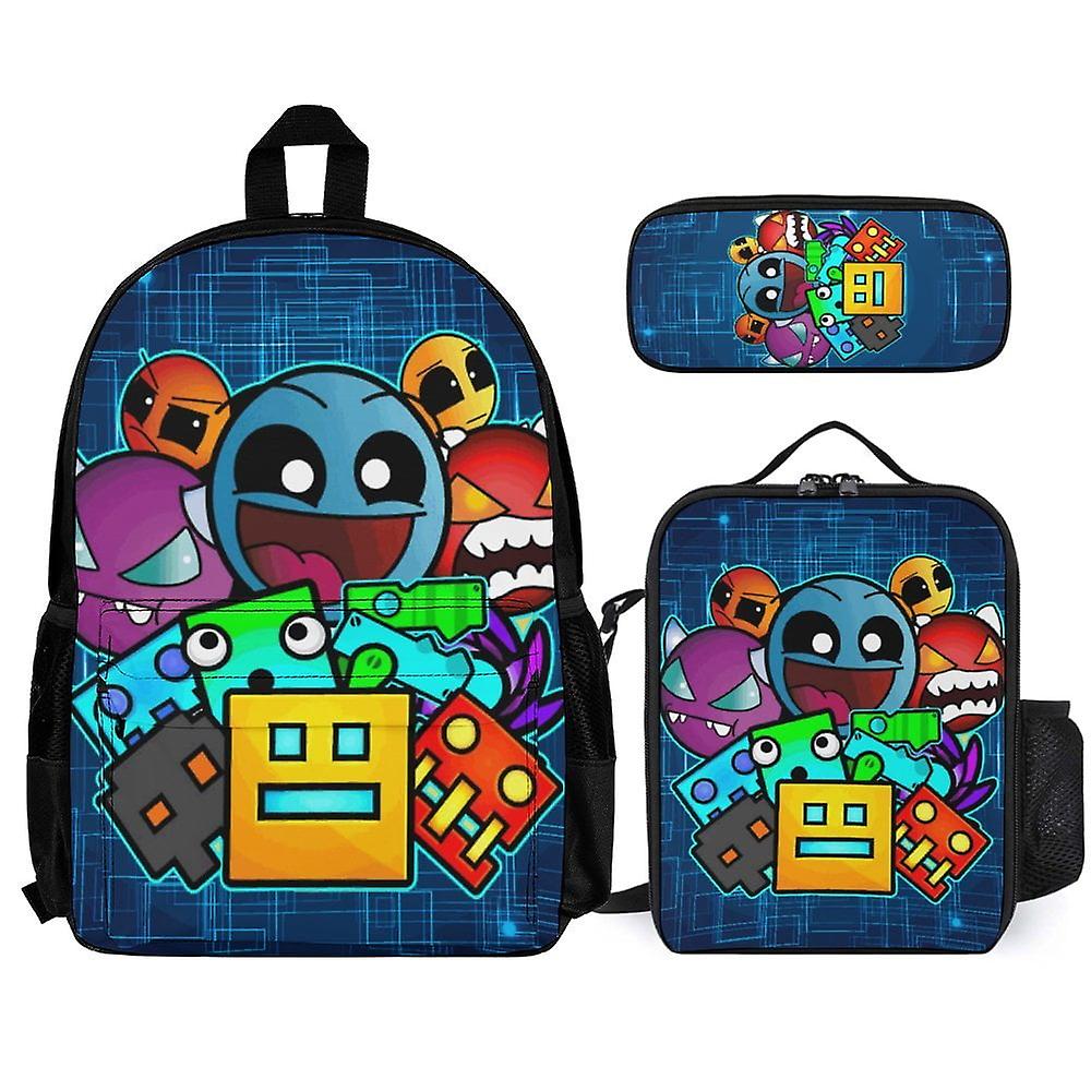 Geometry Dash Geometry Dash Backpacks 3 Piece Set Kids Bookbag School ...