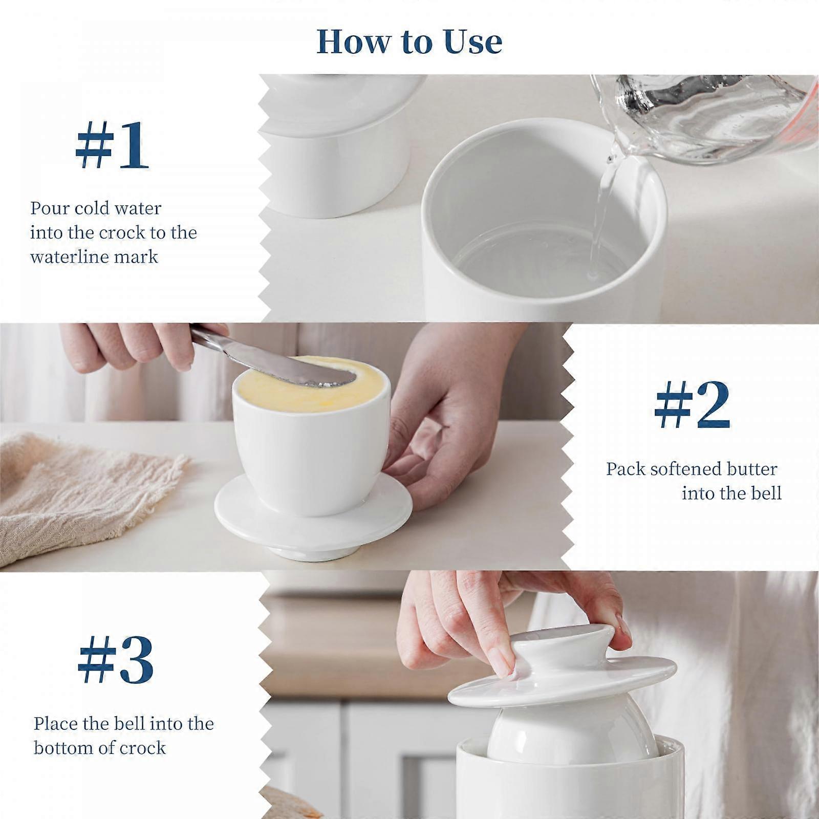 Butter Crock Bell with Lid for Countertop - Butter Dish for Spreadable ...