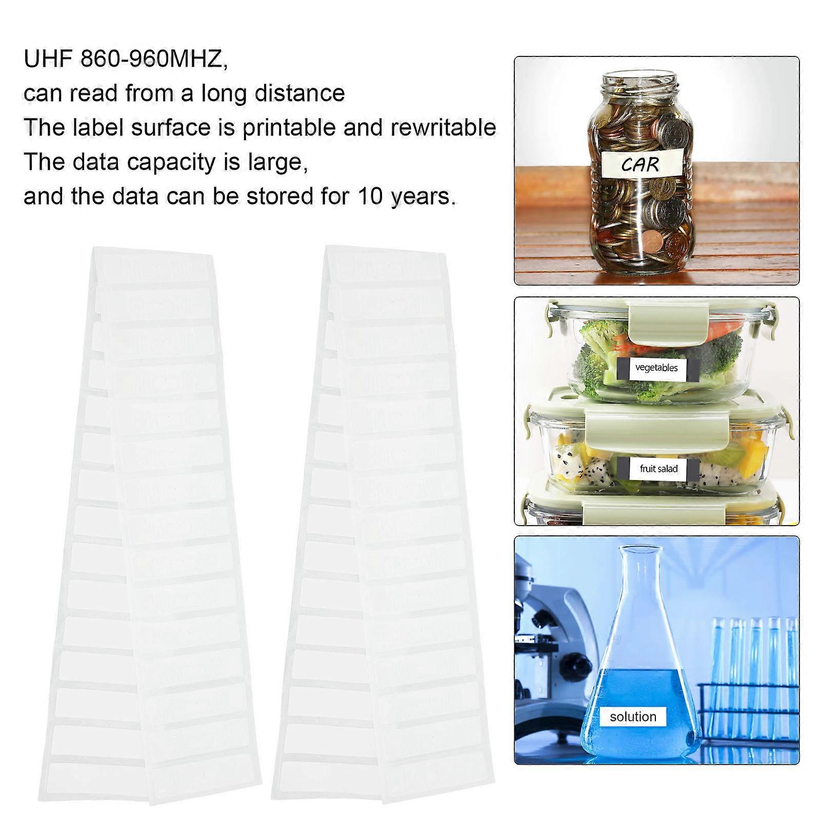 100 Stück 860 * 960 MHz UHF-RFID-Tags KM4Q-Chip-Aufkleber Klebeetiketten ISO 18000 6C EPC Klasse ...