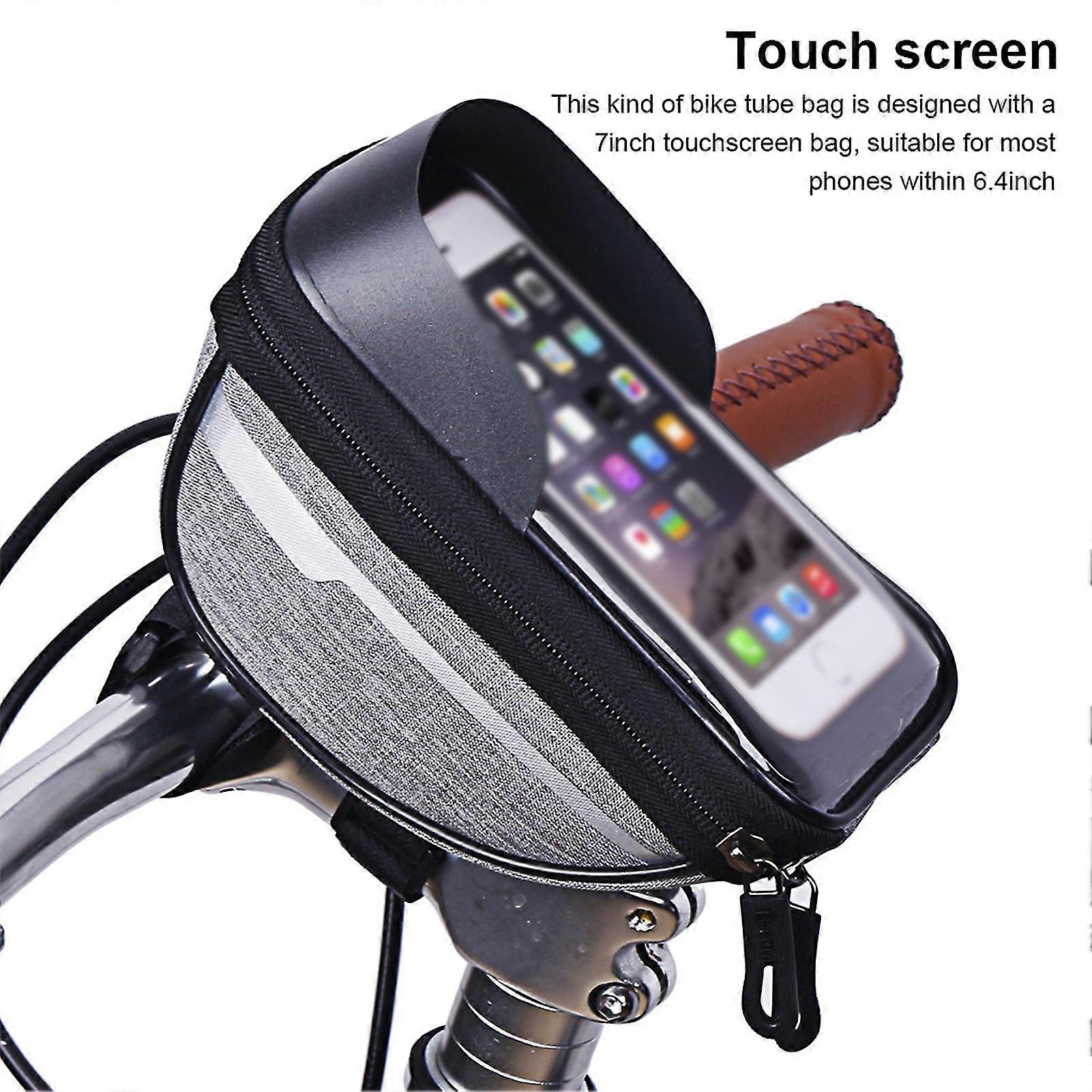 Bicycle Front Top Handlebar Touch Screen Bag Zipper Closure Waterproof ...