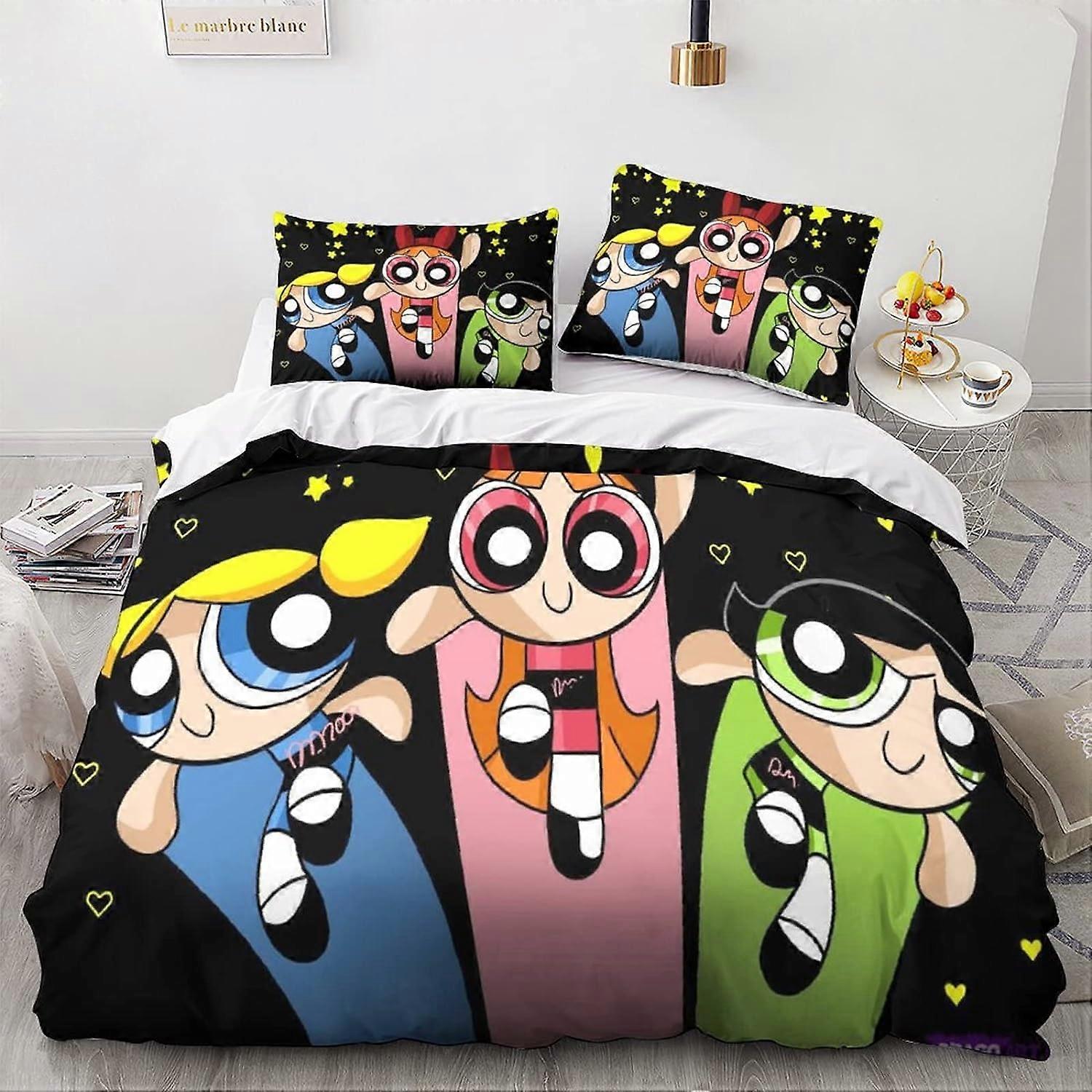 Powerpuff Girls Duvet Cover 3D Bedding Sets for Adult Kids, Microfiber ...