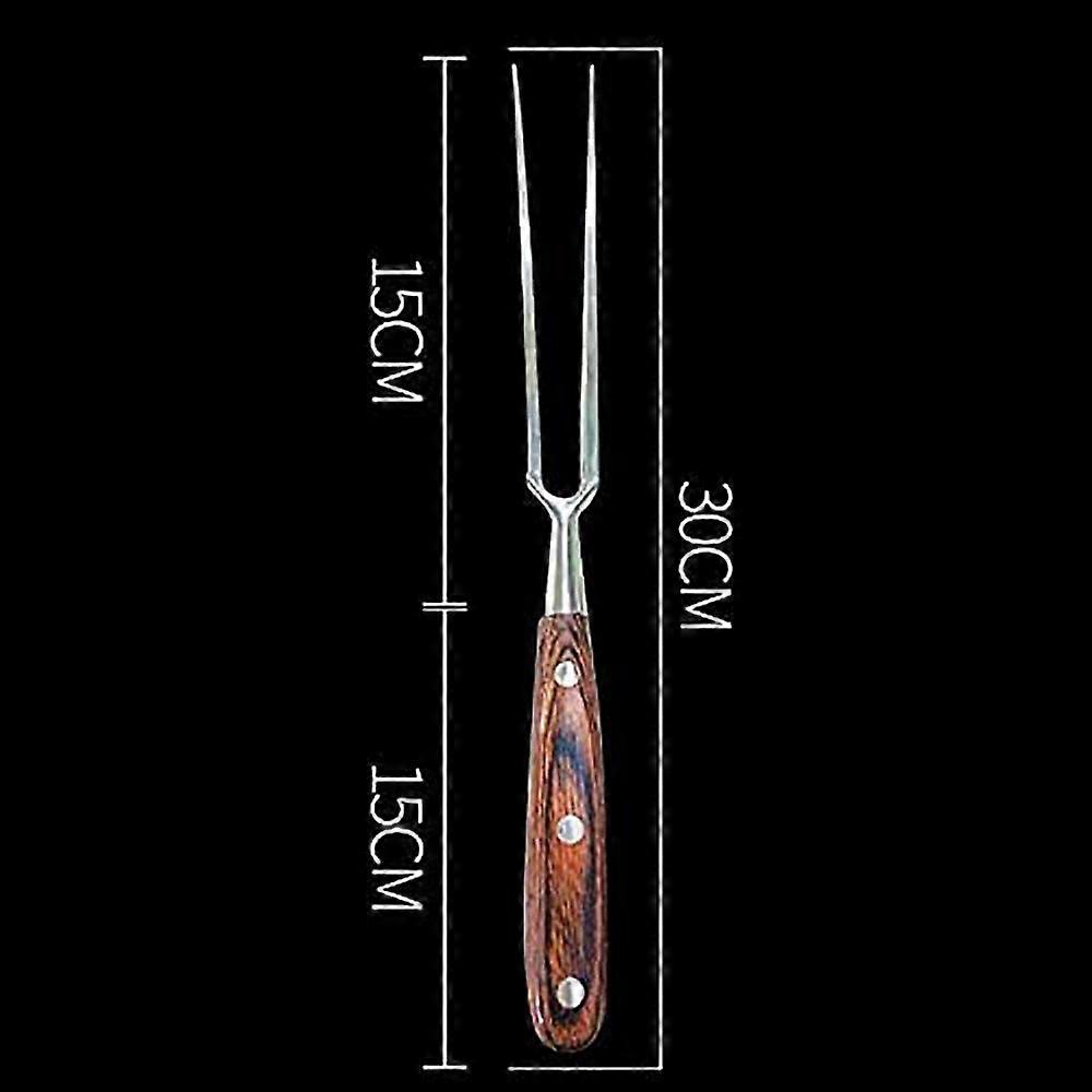 2024 New Meat fork, large meat fork with stainless steel wooden handle ...