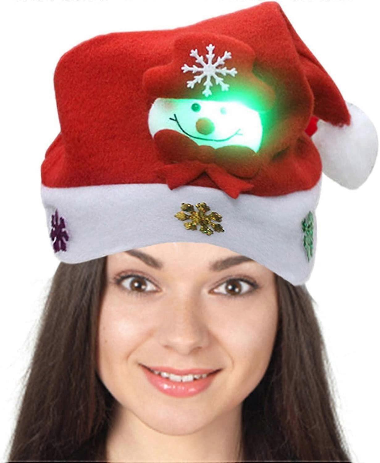 Santa Hats Adult - Light-up Santa Hat,funny Santa Hat Christmas Holiday ...