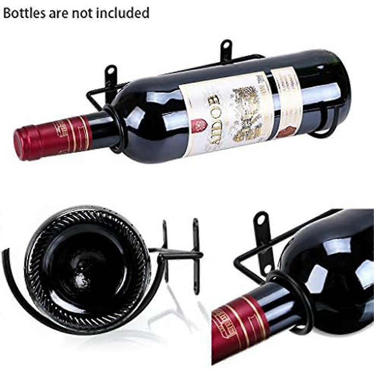 6Pcs Wall-Mounted Wine Rack, Wine Bottle Display Rack, Metal Hanging ...