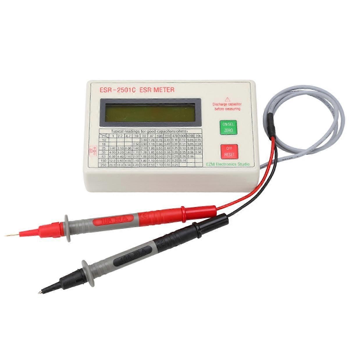 New ESR2501C Capacitor ESR Tester Test in Circuit Capacitance Meter ...