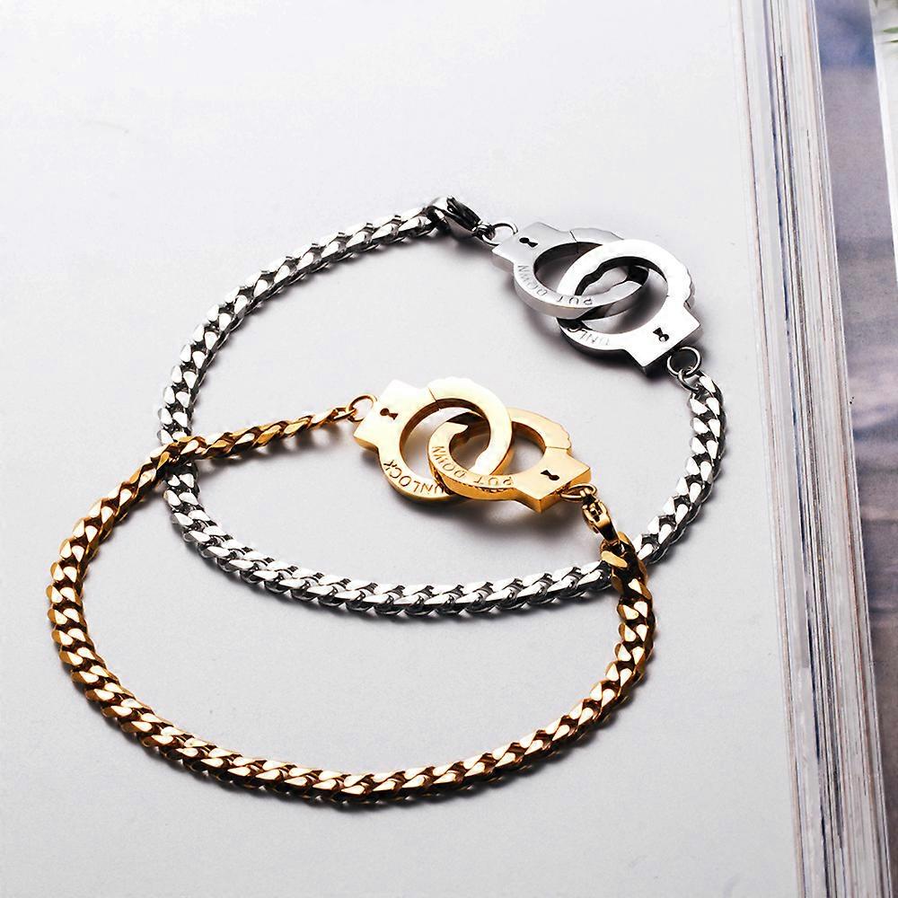 Vintage Indented lettering Faith Bracelet Twist chain Gold Handcuffs ...