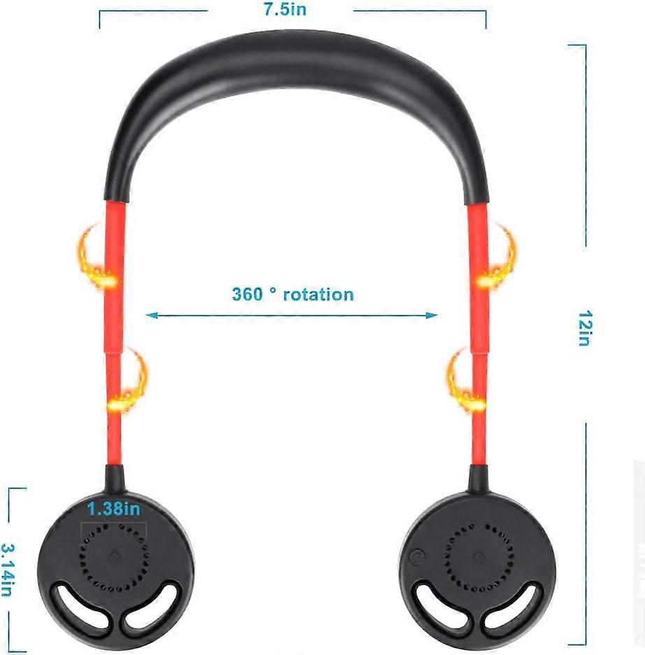 Neck Exercise Fan Portable Hanging USB Rechargeable Fan Personal Hands ...