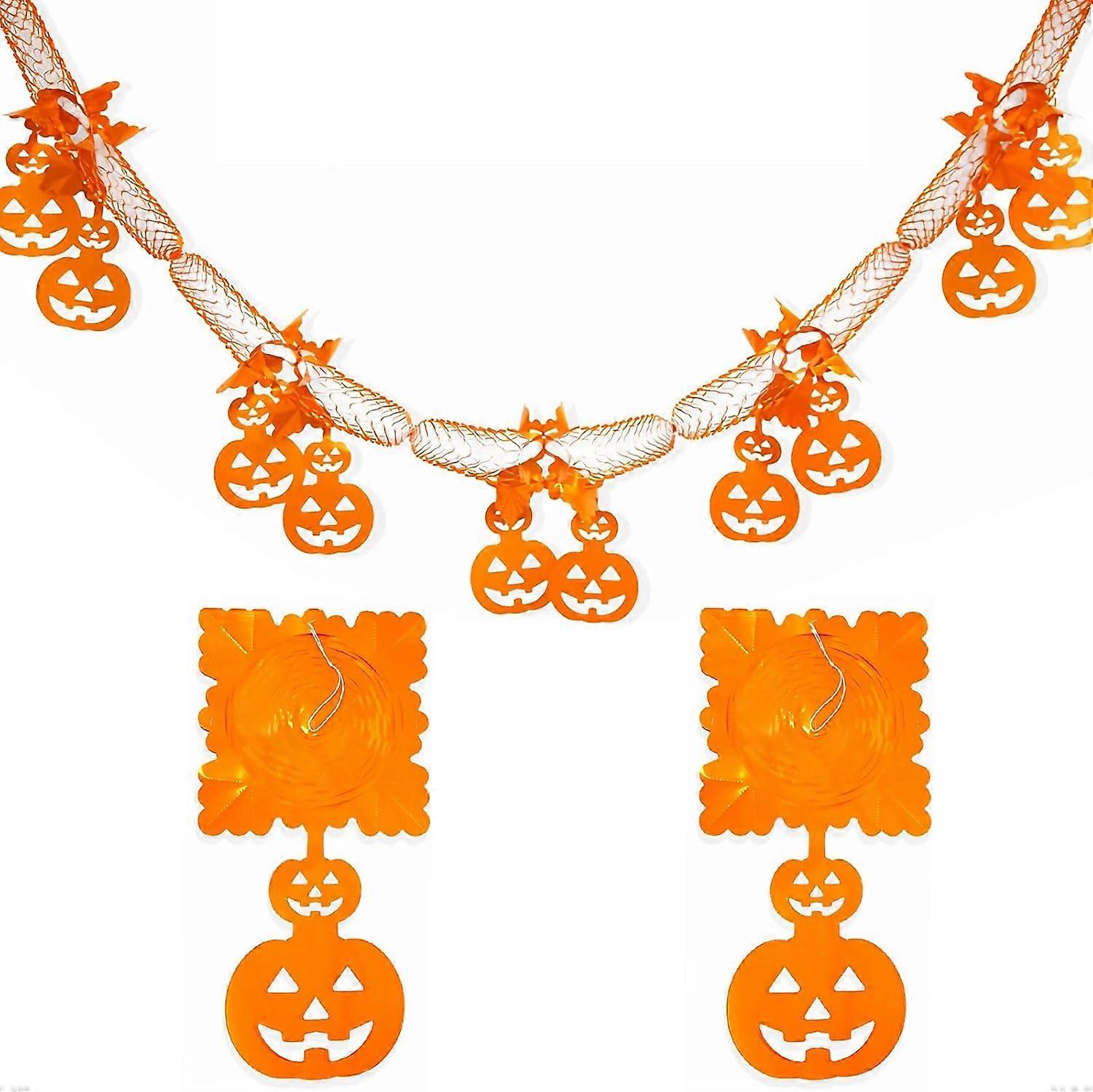 Halloween Hanging Decorations Pack, 9.8ft Foil Garland, Halloween ...