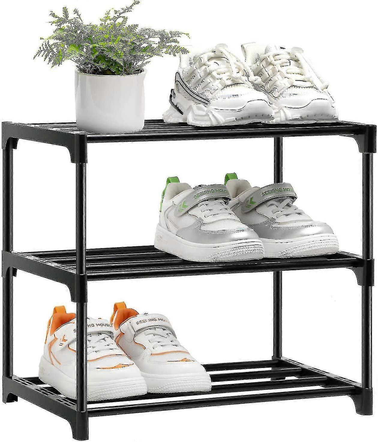 Shoe Rack Small, 3 Tier Small Shoe Rack, Mini Shoe Organizers, Slim ...