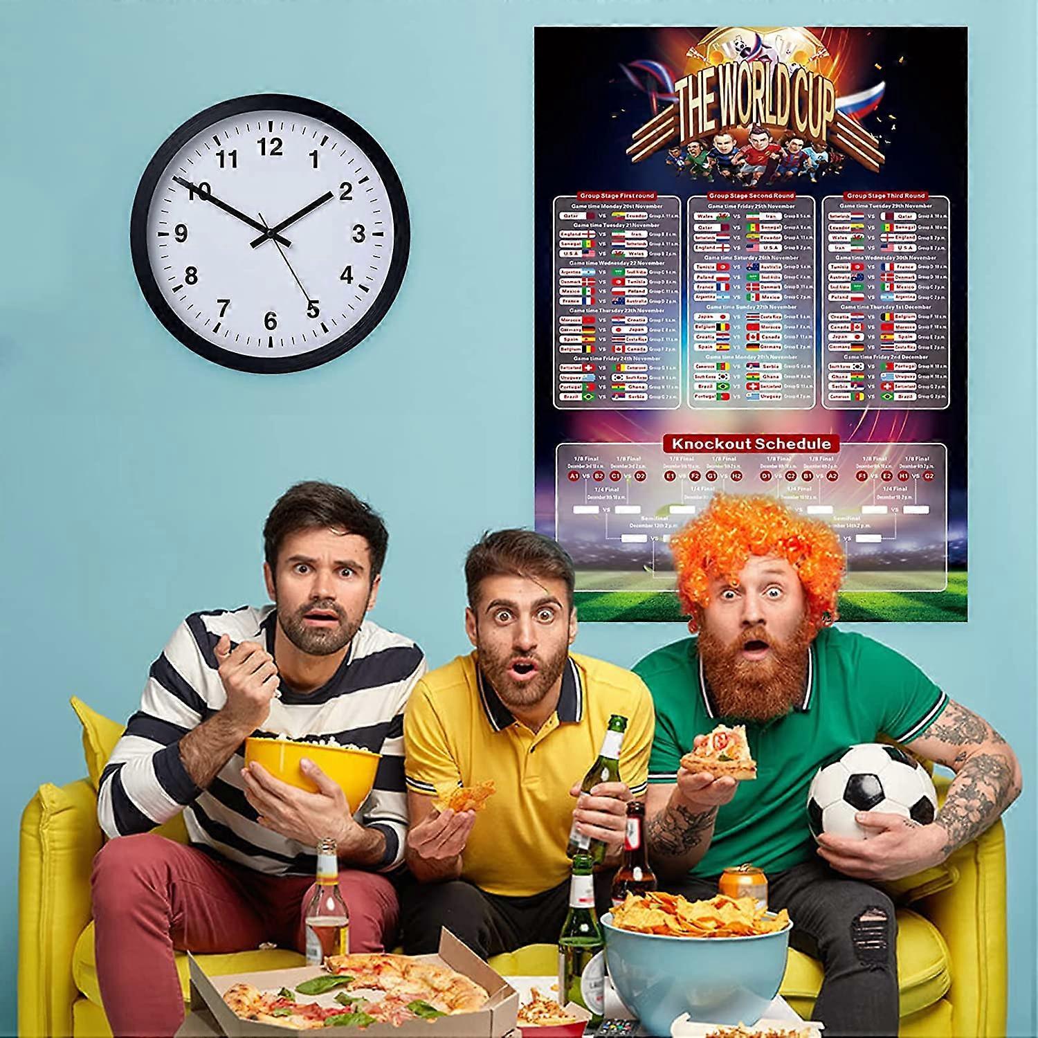 Qatar 2022 World Soccer Game Wall Chart Schedule Poster, 2022 Match ...