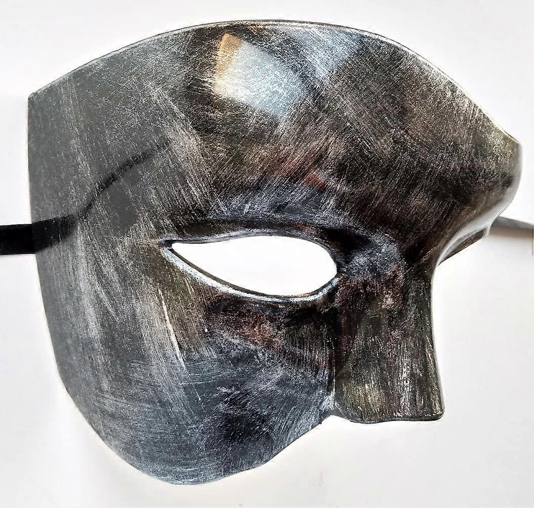 (Black Silver)Vintage Masquerade Mask Phantom of the Opera One Eyed ...