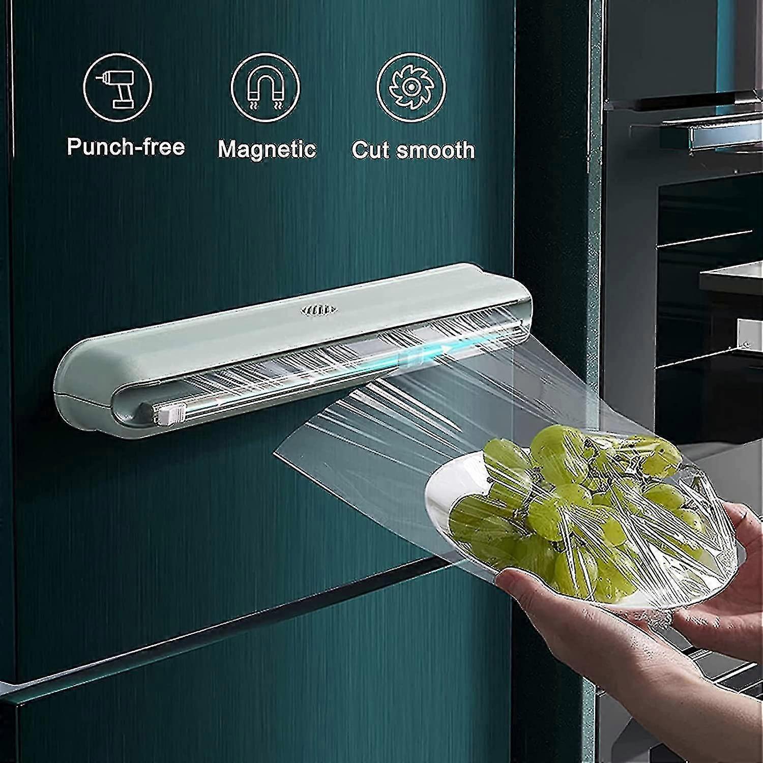 Cling Film Dispenser, Reusable Plastic Wrap Dispenser Cutter Cling Film ...