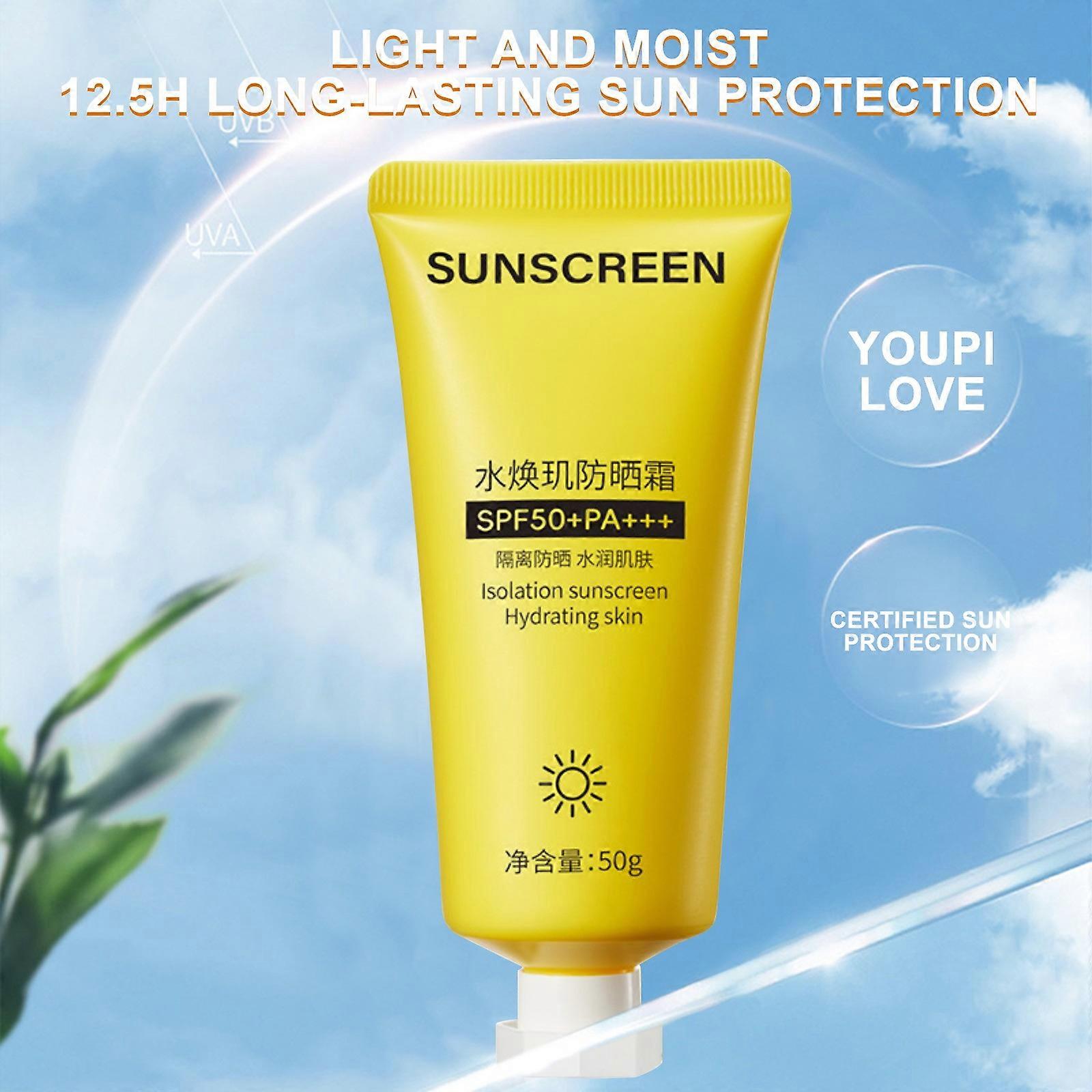 Yellow Tube SPF50+ Sunscreen Spray Isolation Protection Water And Sweat ...