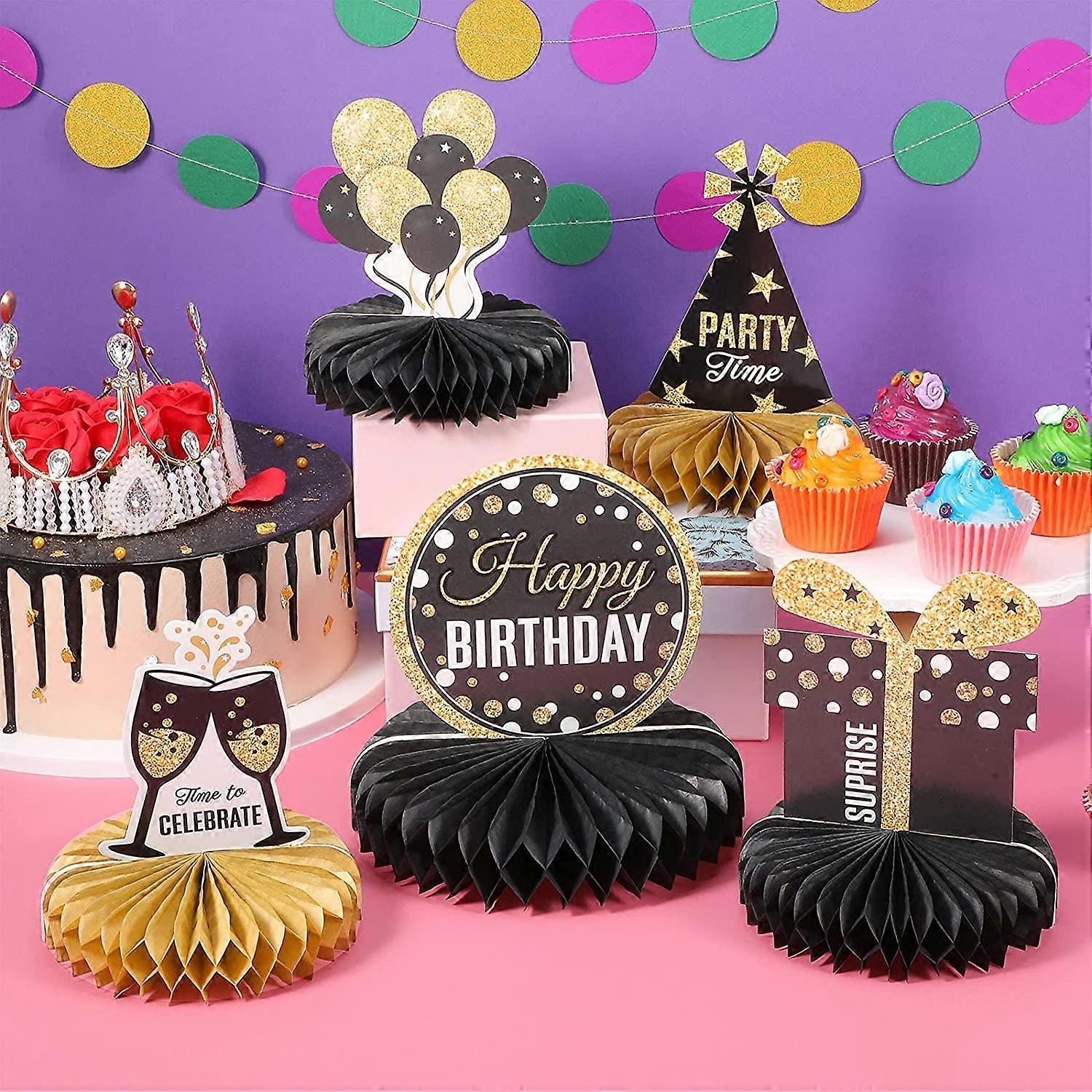 8 Pieces Happy Birthday Party Decorations Supplies Birthday Honeycomb ...