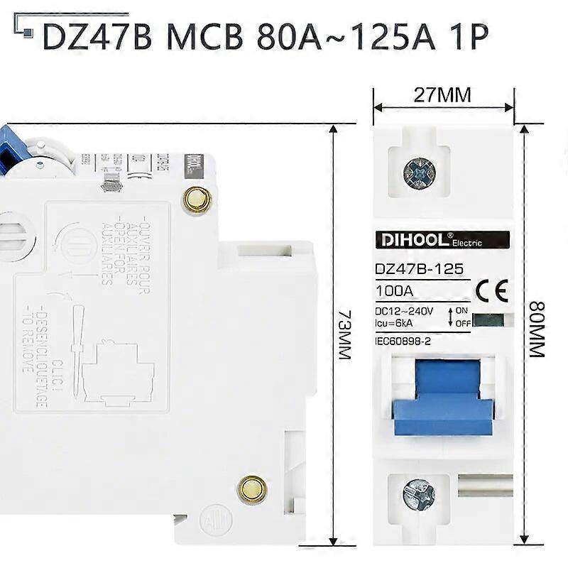 DC 12V 24V 48V 72V MCB Battery Mini Circuit Breaker 16A 25A 32A 63A ...