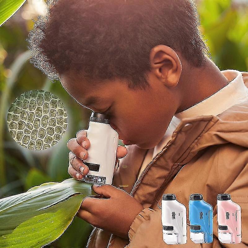 Handheld Microscope Kit Lab Led Light 60x 120x Home School Biological ...