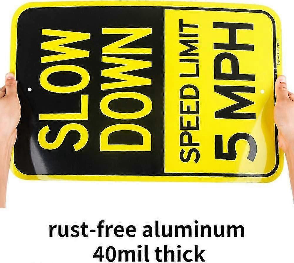 Slow Down Speed Limit 55 MPH Metal Sign, 12 x 16 Inches Traffic Sign ...