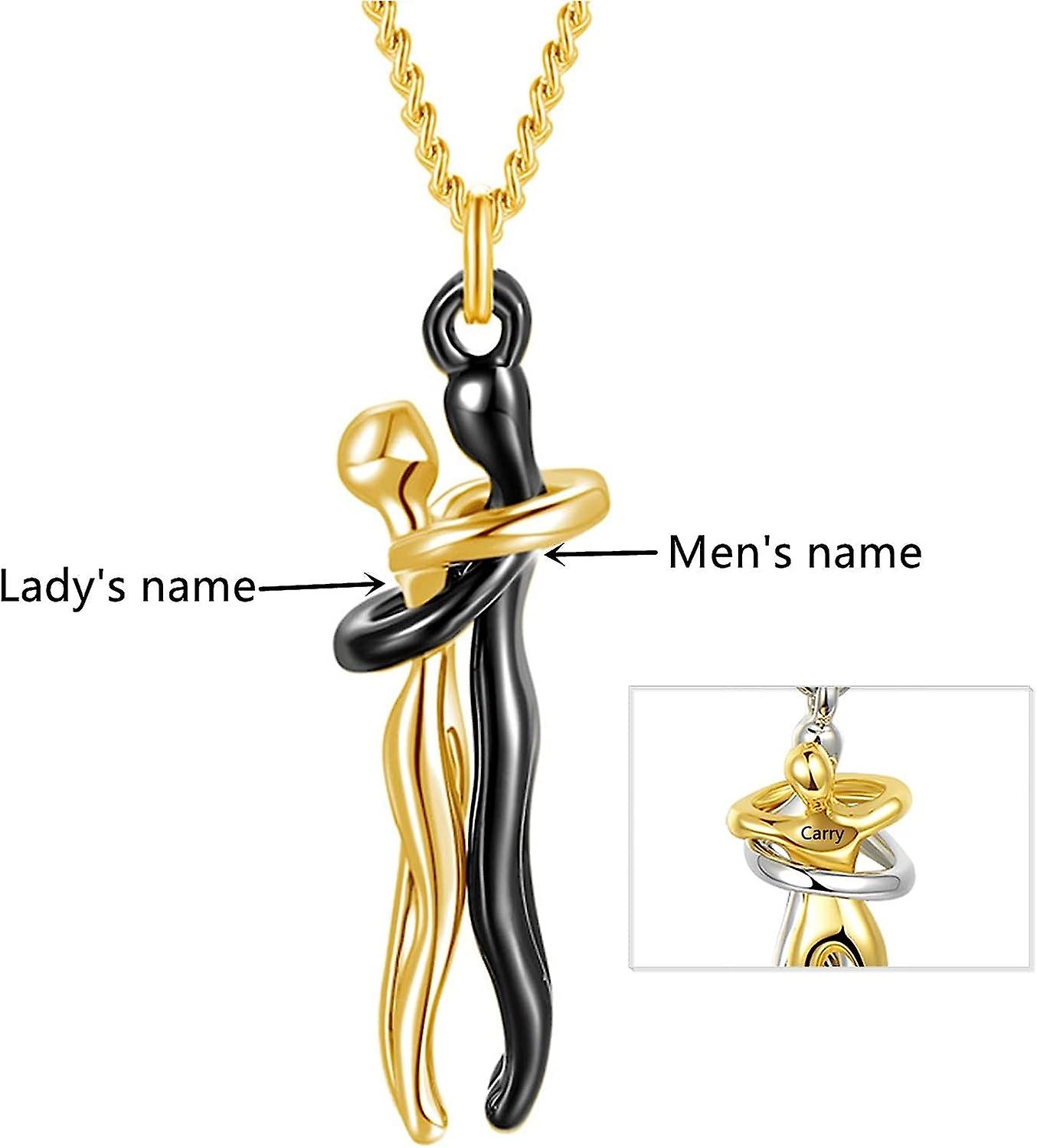 Personalized Hug Necklace For Women Couples Necklace For Him And Her ...
