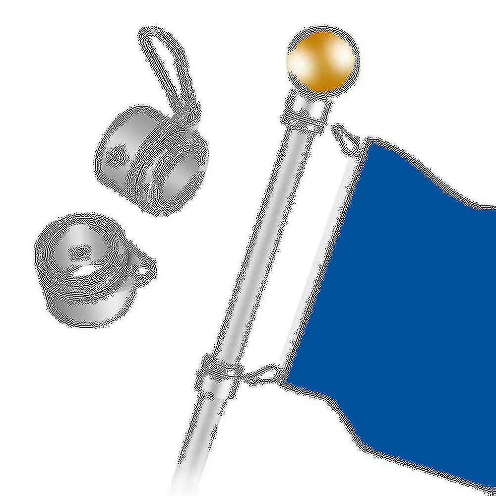 2 Pcs Flag Pole Rings Anti Wrap Flag Pole Clips Swivels 360 Rotating ...