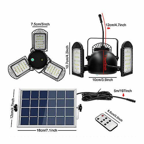Solar Garage Lights Indoor Outdoor & Remote 60LED Deformable Ceiling ...