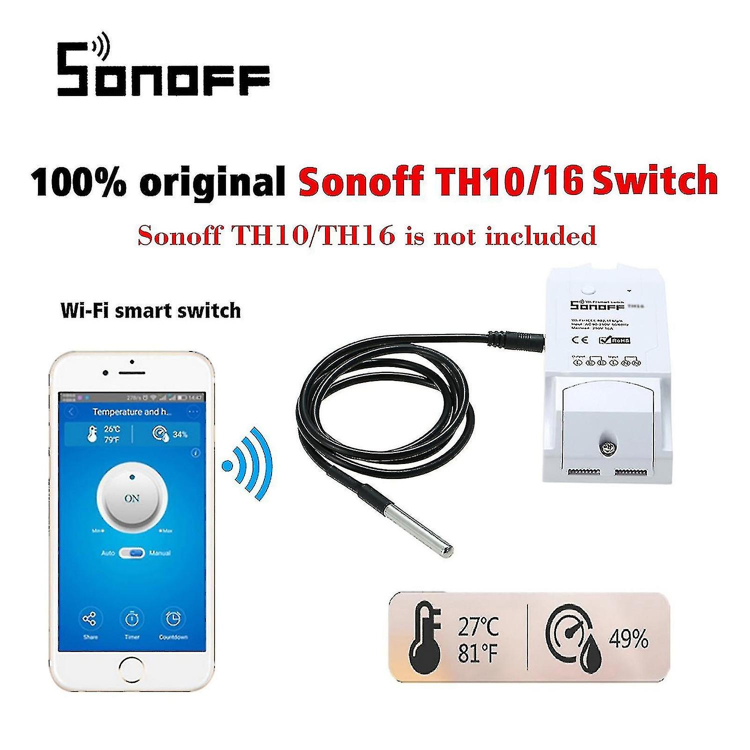 Sonoff vandtæt DS18b20 temperatursensor?hjemmeautomatisering | Fruugo DK