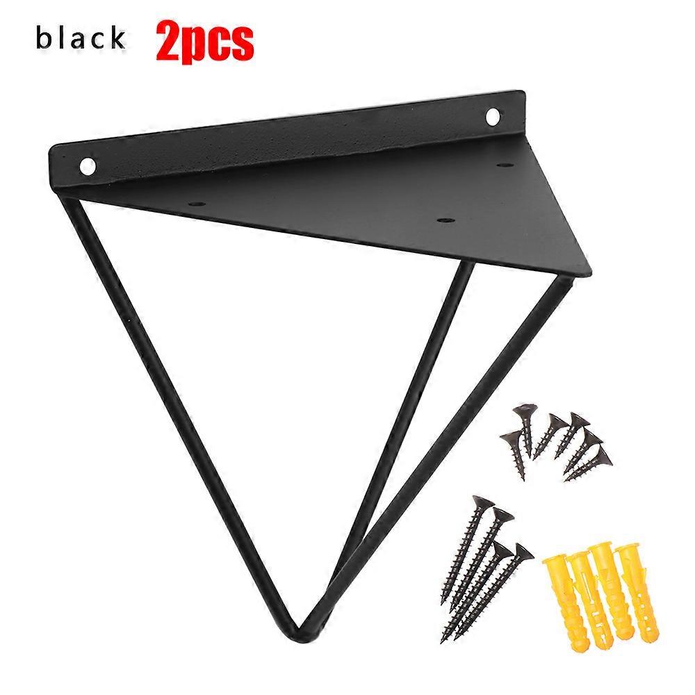 2pcs Metal Triangle Wall Mount Bookshelf Heavy Duty Bracket Kitchen ...