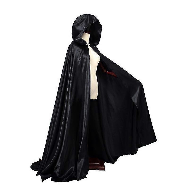 GYFDYM Women Hooded Cloak Capes Satin Gothic Cape Vampire Halloween ...