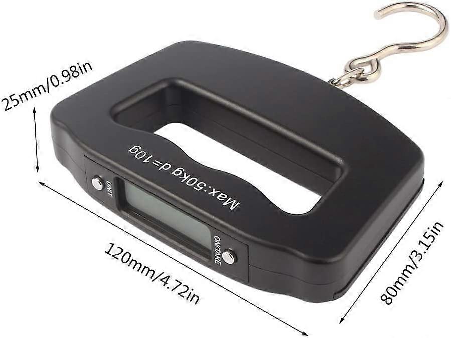 Portable Mini Luggage Scale Digital Scale Steelyard 110Lb / 50Kg With Fishing Hanging Hook Tare ...